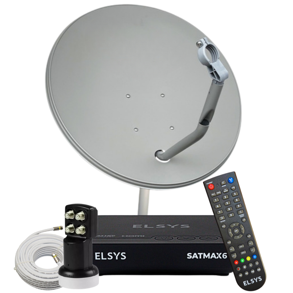 Kit Antena Digital Satmax 6 Elsys + Antena Lnbf Quad Cabo | Shopee Brasil
