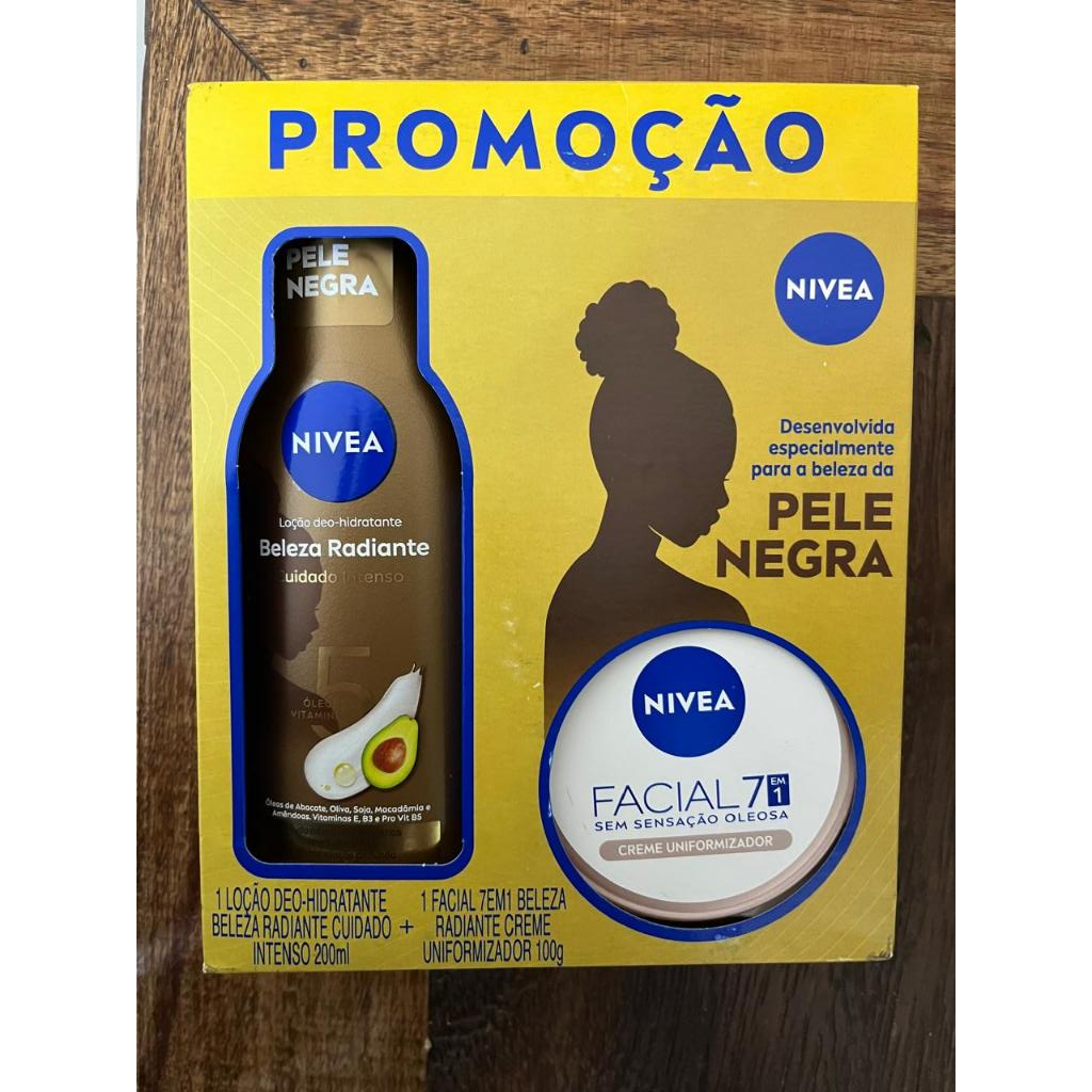Kit Hidratante Beleza Radiante Pele Negra Nivea - 1 Hidratante 200ml ...