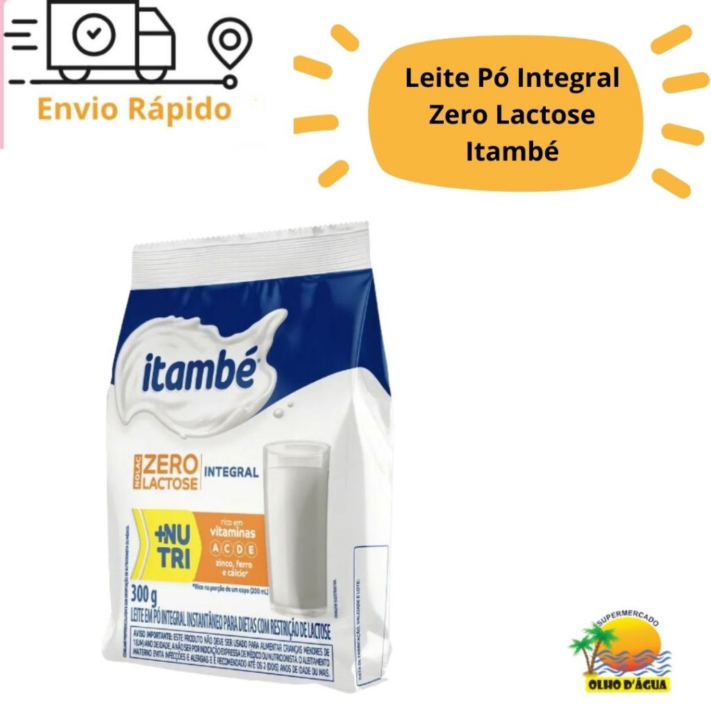 Leite Itambé Nolac Zero Lactose Integral 300g | Shopee Brasil