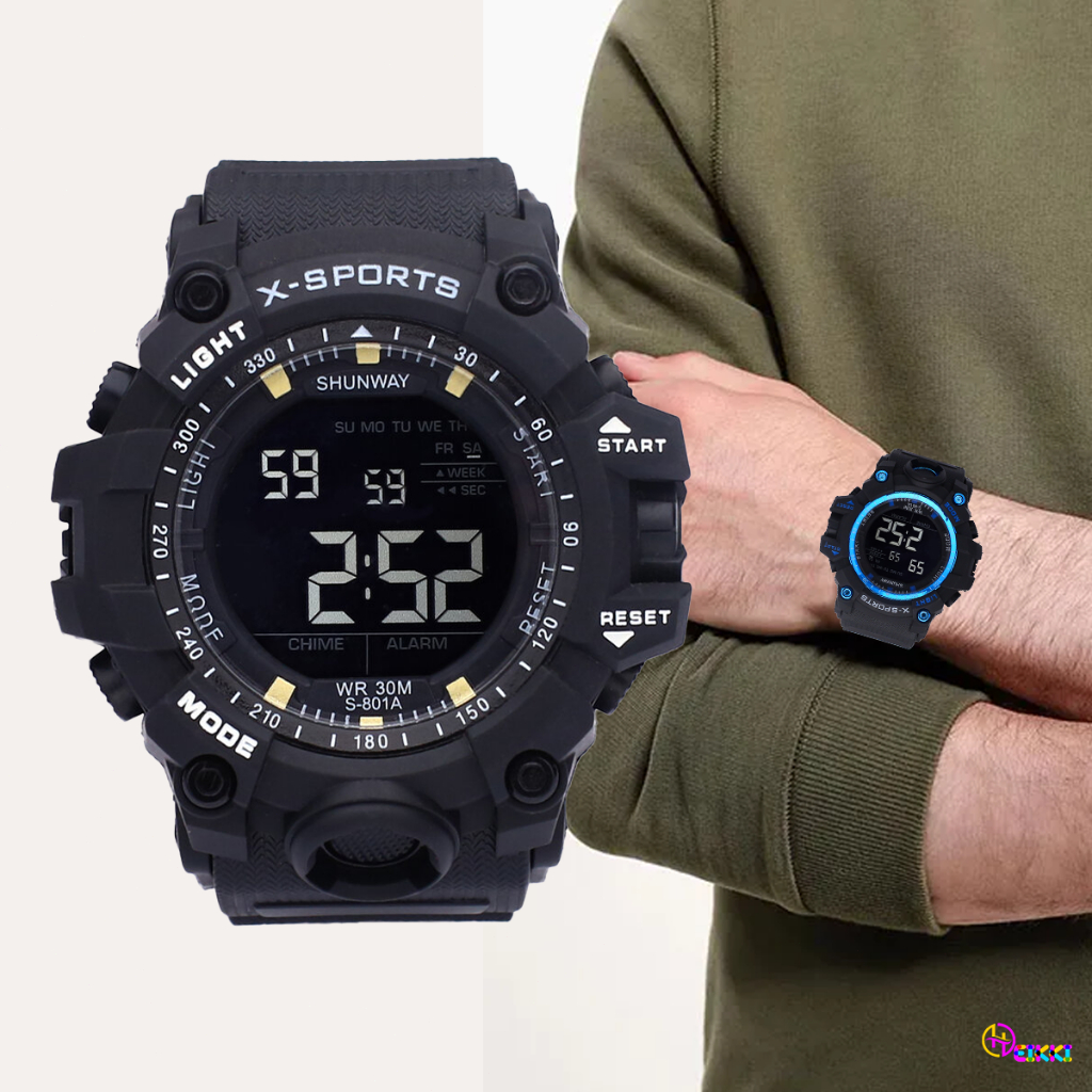 Relógio Masculino Digital A Prova D Água Multifuncional Esportivo De Pulso Eletrônico Com Tela ...