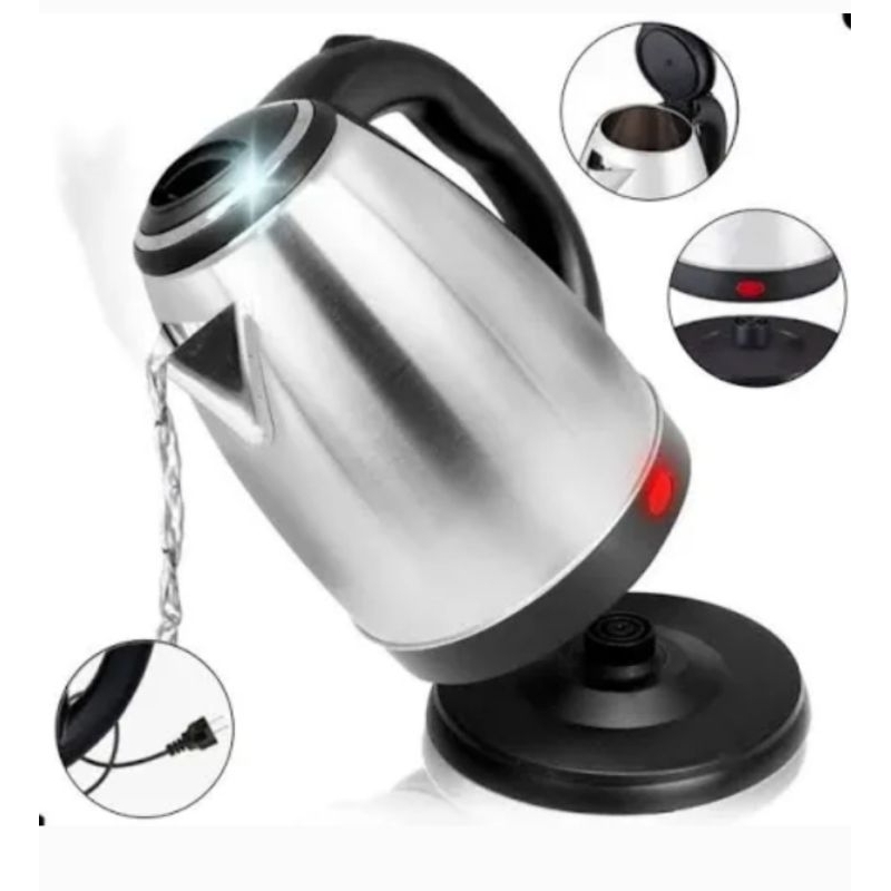 Chaleira Leiteira Elétrica 1,8 Litros Jarra Garrafa Bule Inox 220V Desligamento Automático ...