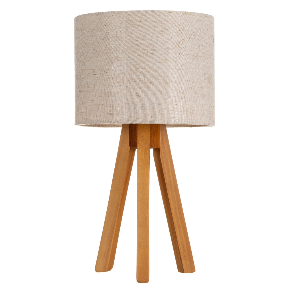 Abajur De Madeira Rustico Tripe Luminaria De Mesa Bivolt | Shopee Brasil