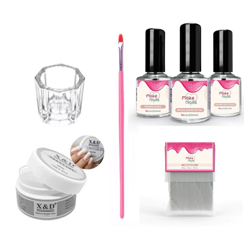Kit alongamento unhas de gel para alongamento de acrílico fibra Poly ...
