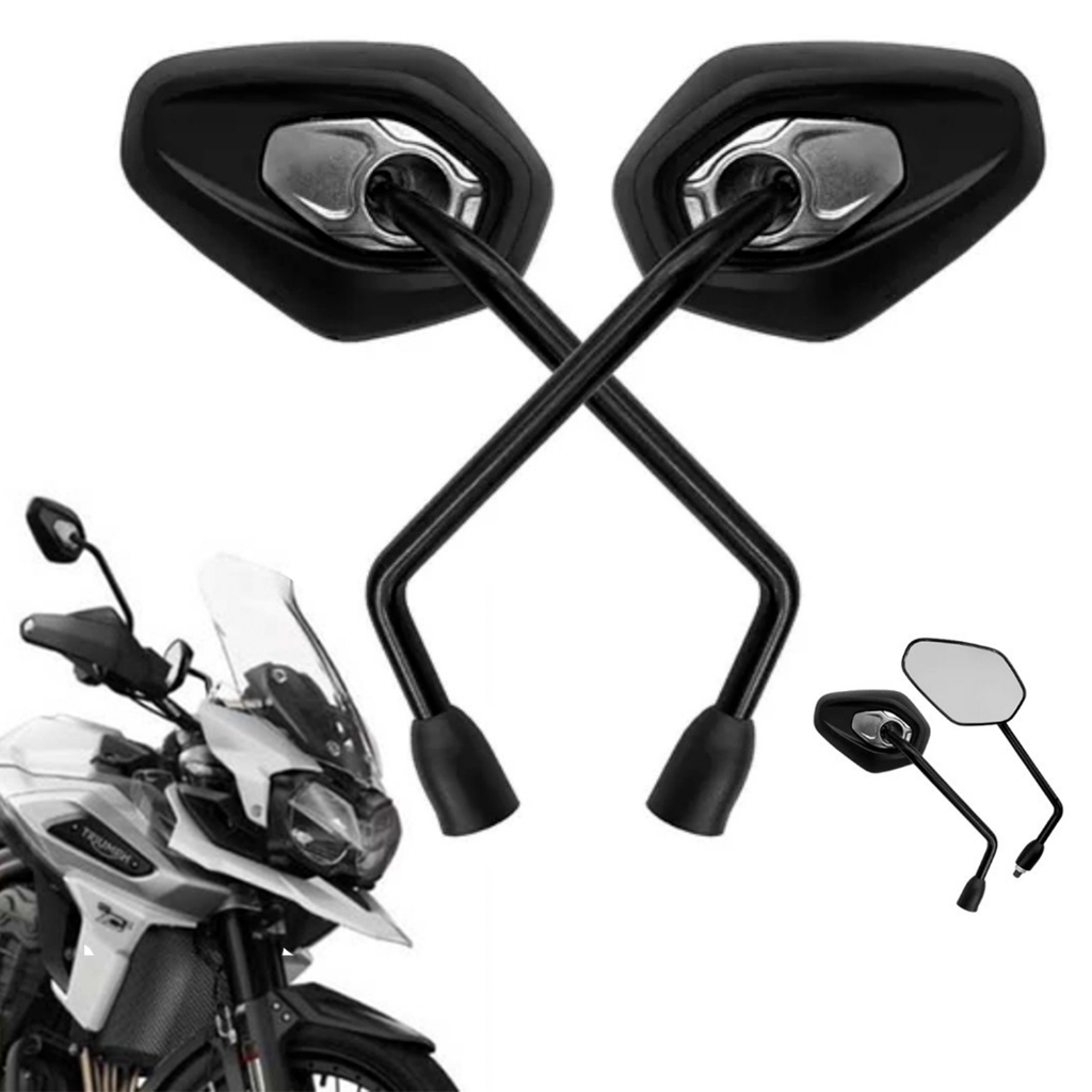Par Retrovisor Modelo Triumph Tiger 1200 Haste Fixa Fixo Rosca Honda Cg ...