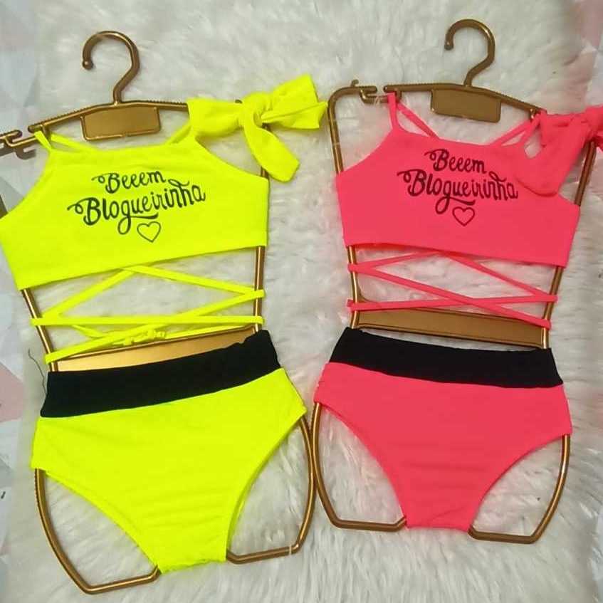 Biquíni Infantil/Juvenil Menina Desenho Blogueirinha Top + Calcinha ...