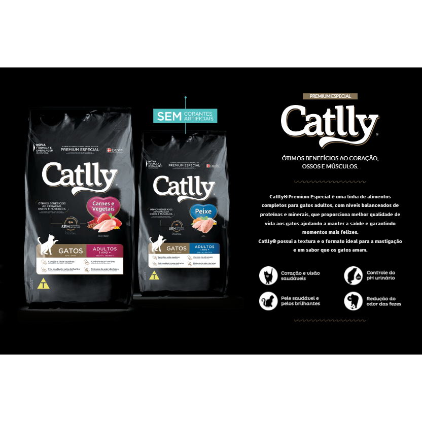 Ração Para Gatos Adultos Catlly Sem Corante Premium Especial 1Kg ...