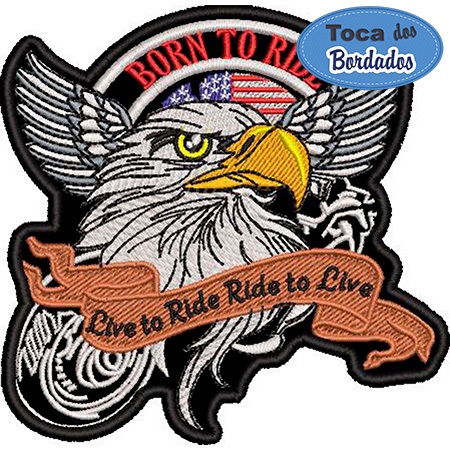 Patch Bordado Eagle USA Born to Ride 11,5x11,5 cm Cód.1875 motociclista | Shopee Brasil