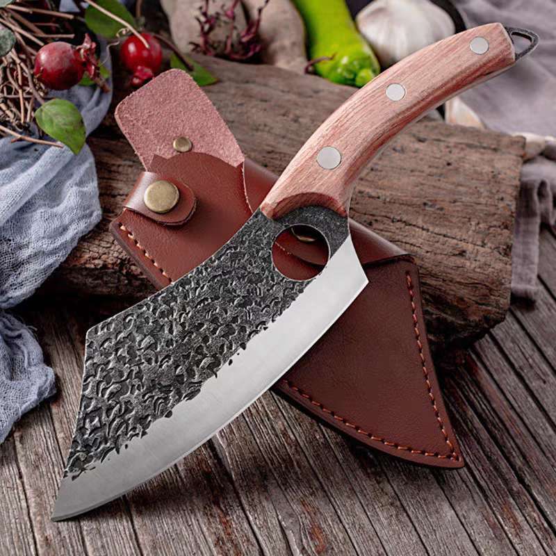 Cutelo Artesanal Inox Faca Brut Forge Cabo Madeira 1453 | Shopee Brasil