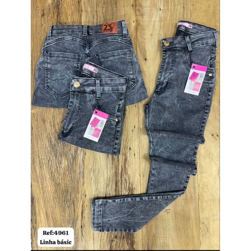 calça jeans feminina cintura alta 23graus pimenta original | Shopee Brasil