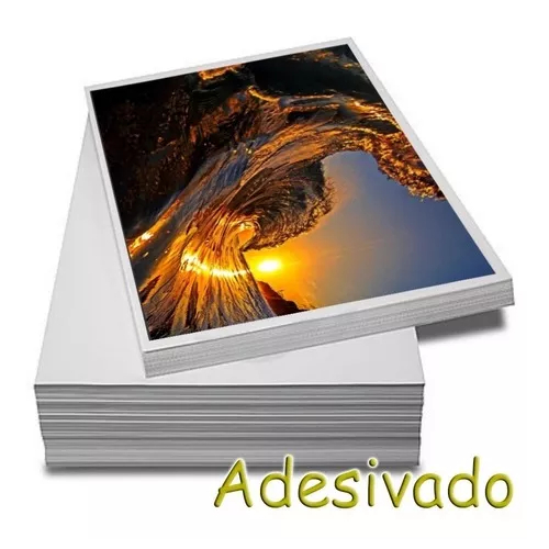 Papel Fotográfico Glossy A4 Adesivo 115g - 100 Folhas | Shopee Brasil