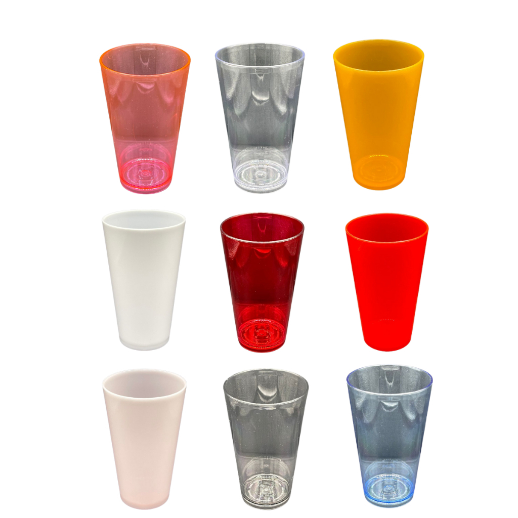 Kit Copos Acrílico Resistente 550ml Diversas Cores | Shopee Brasil