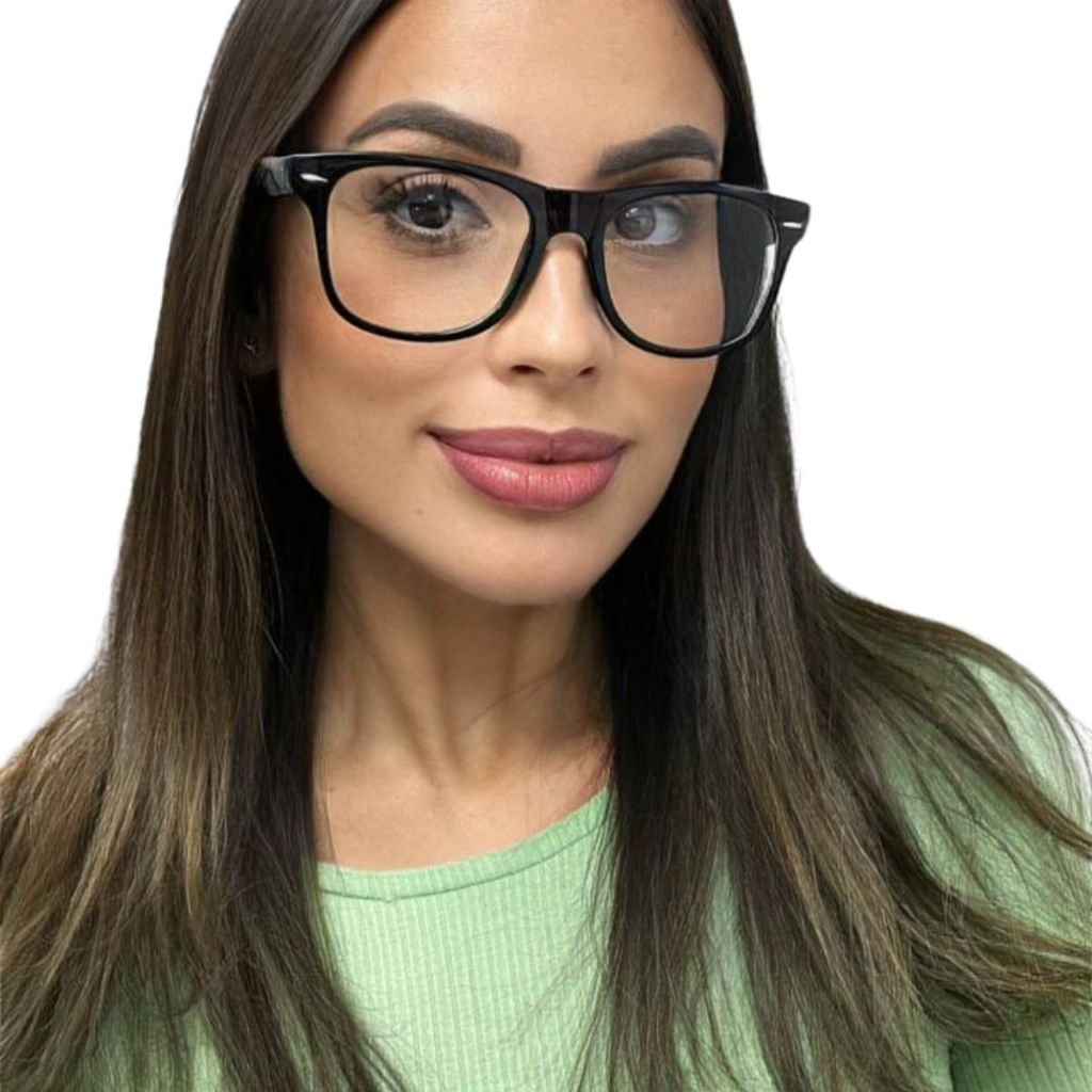 Armação de Óculos Feminina Retangular Geek Nerd Robusta Grande em ...