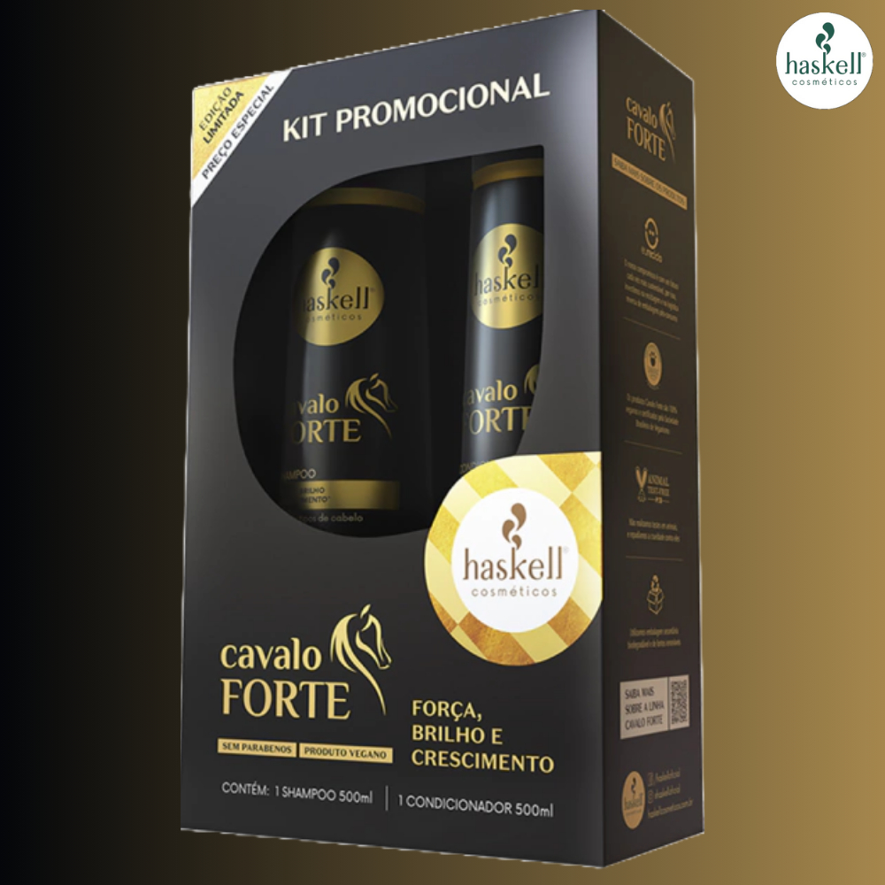 Kit Haskell Cavalo Forte Shampoo e Condicionador (500ml) | Shopee Brasil