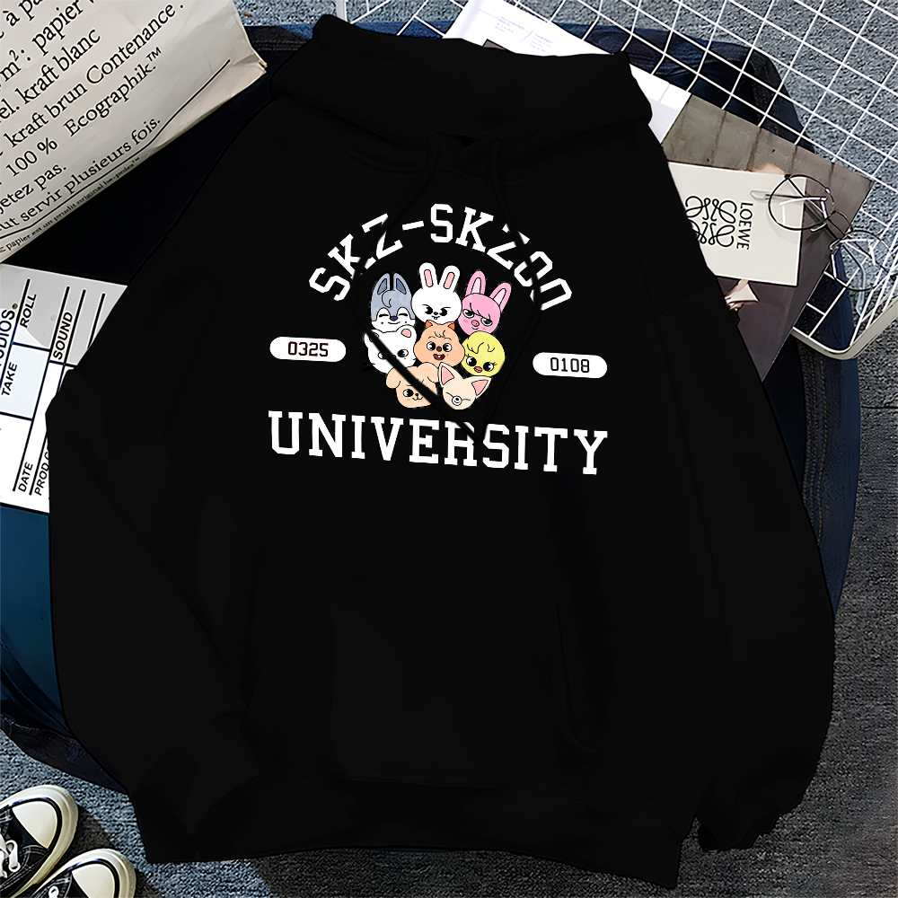 Blusa Moletom Canguru Com Capuz Skz Skzoo University Kpop Unissex Teen ...