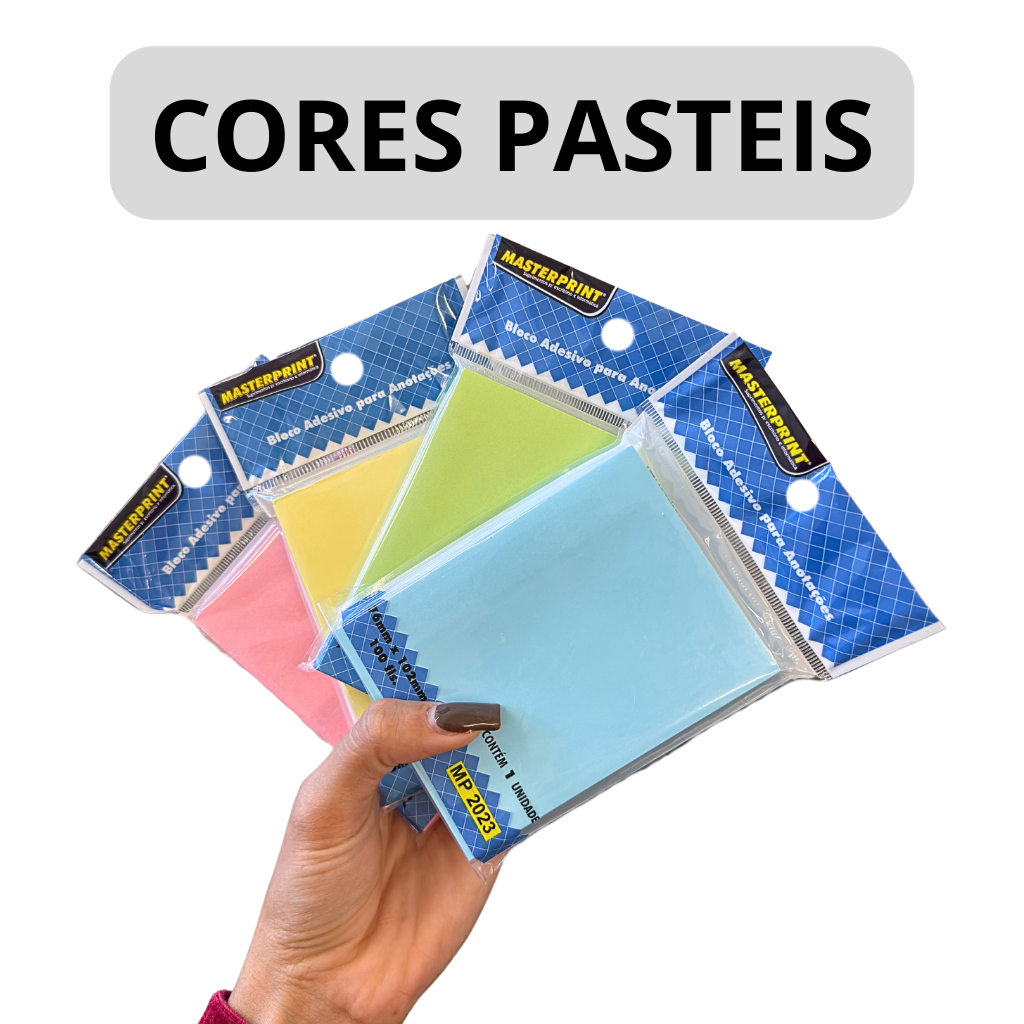 Bloco Adesivo Para Anotações Amarelo Pastel 102 mm x 76mm 100 Folhas ...