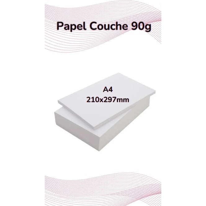 Papel Couche 90g A4 250 Folhas | Shopee Brasil