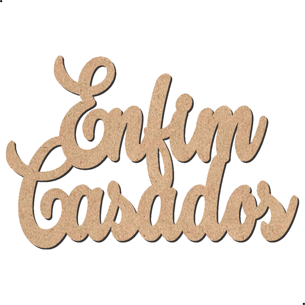 Aplique Mdf Palavra Enfim Casados 40cm Cru Mdf Letreiro Frase Painel ...