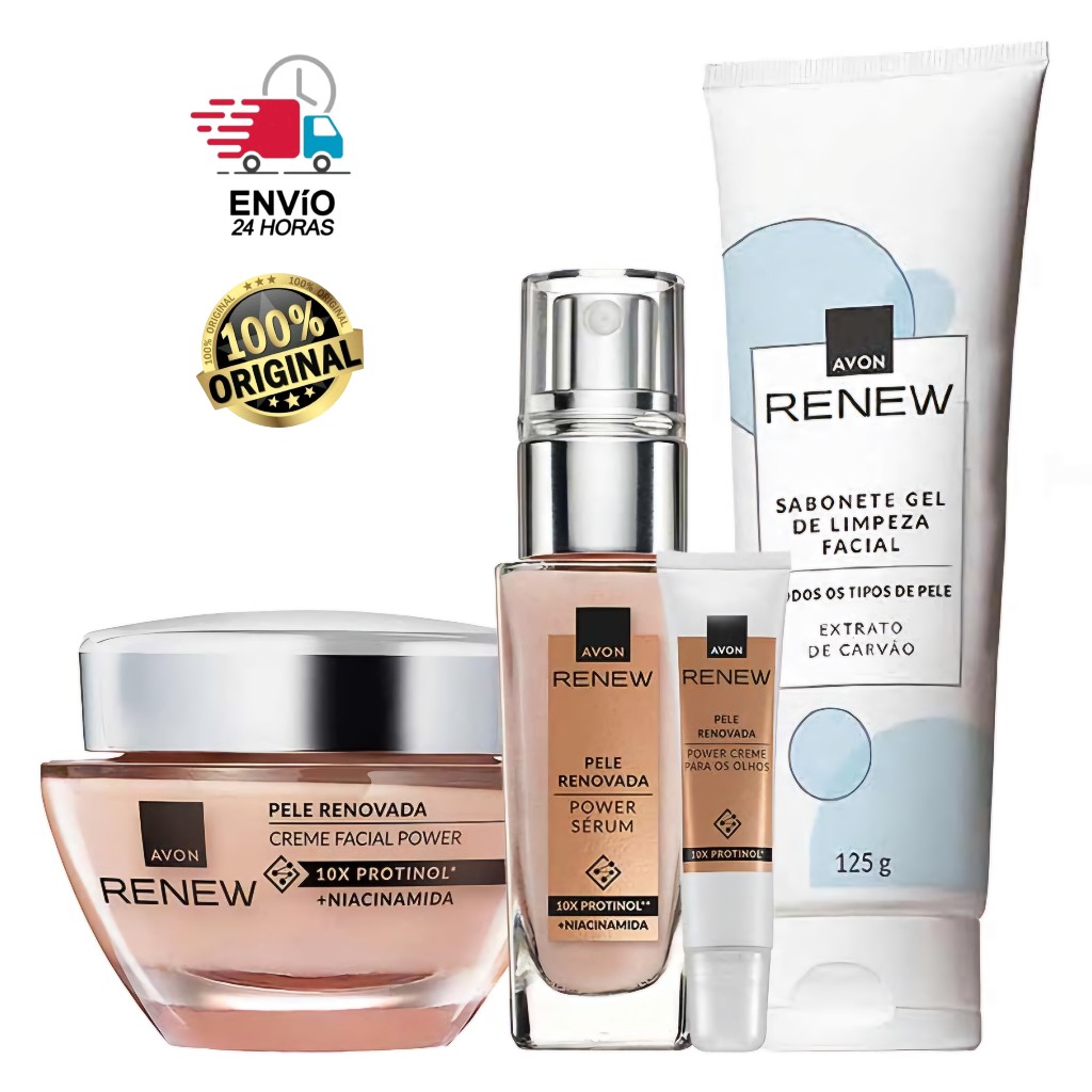 Kit Avon Renew Power Completo 4 Produtos Renovação do colágeno | Shopee ...
