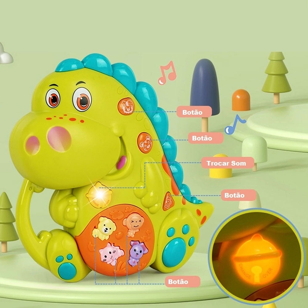 Baby Musical Dinosaur Educational Crib Keyboard Piano Toy with Light ...