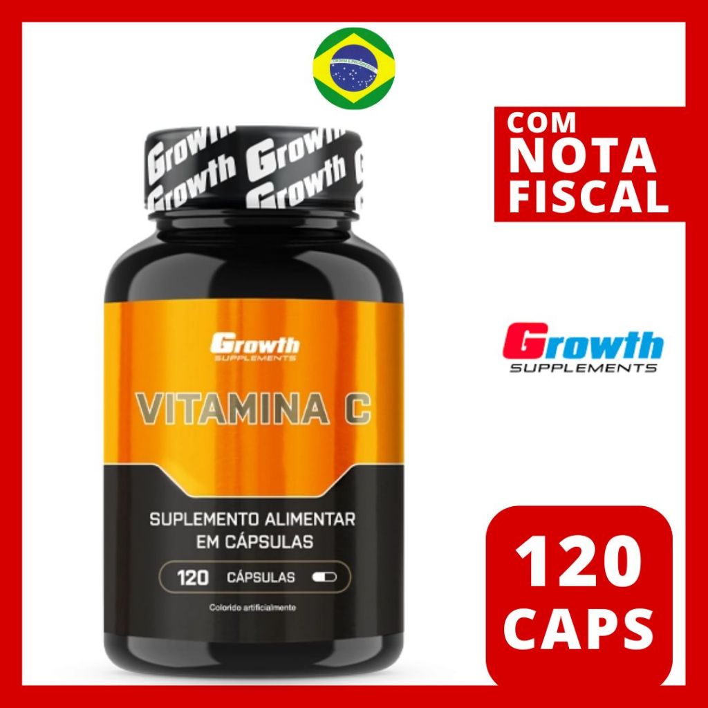 Vitamina C Growth 120 Cápsulas Original - Envio Imediato | Shopee Brasil