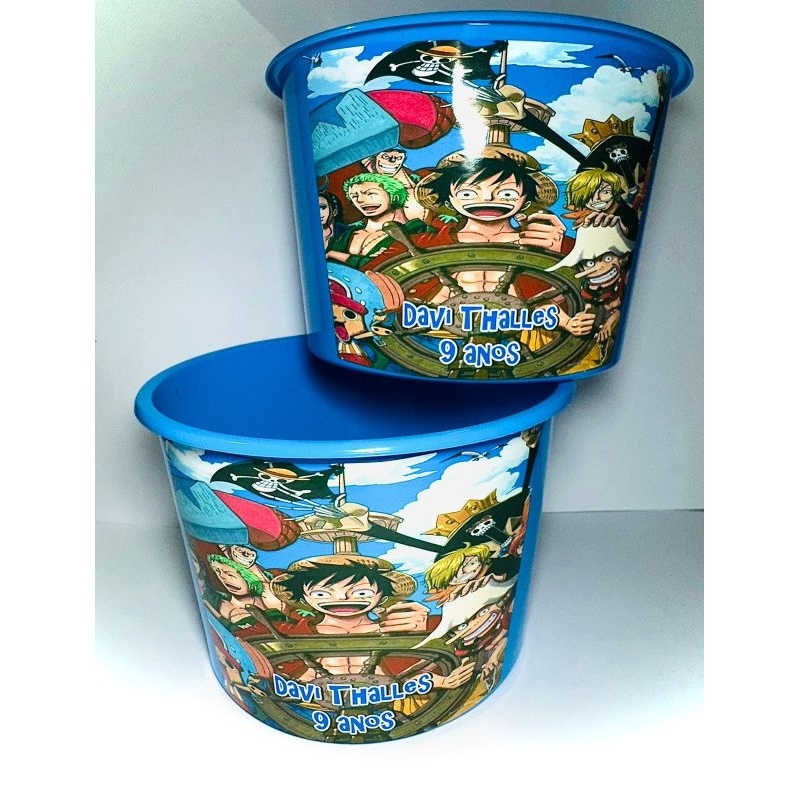 10 balde de pipoca personalizado one piece | Shopee Brasil