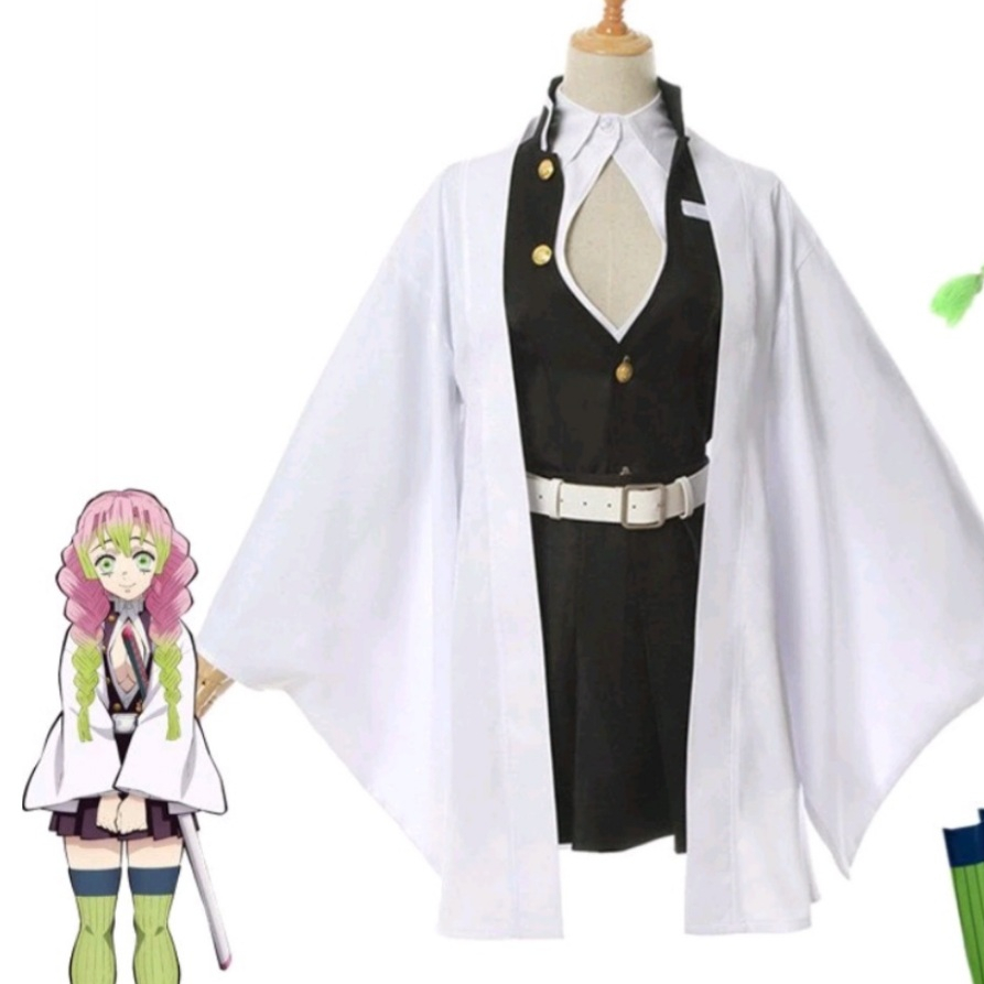 kimono manto cosplay fantasia roupa demon slayer kimetsu mitsuri peruca ...