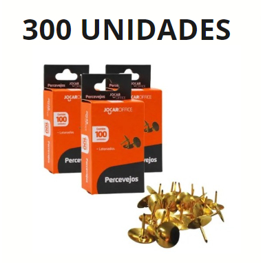 Percevejo Dourado Latonado Jocar Office Com 300 Unidades | Shopee Brasil
