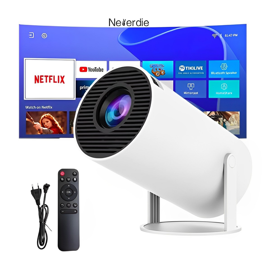 Mini Projetor 4k Portátil HY300 Magcubic Wifi Bluetooth Suporta Android Cor Branco 110/220V ...