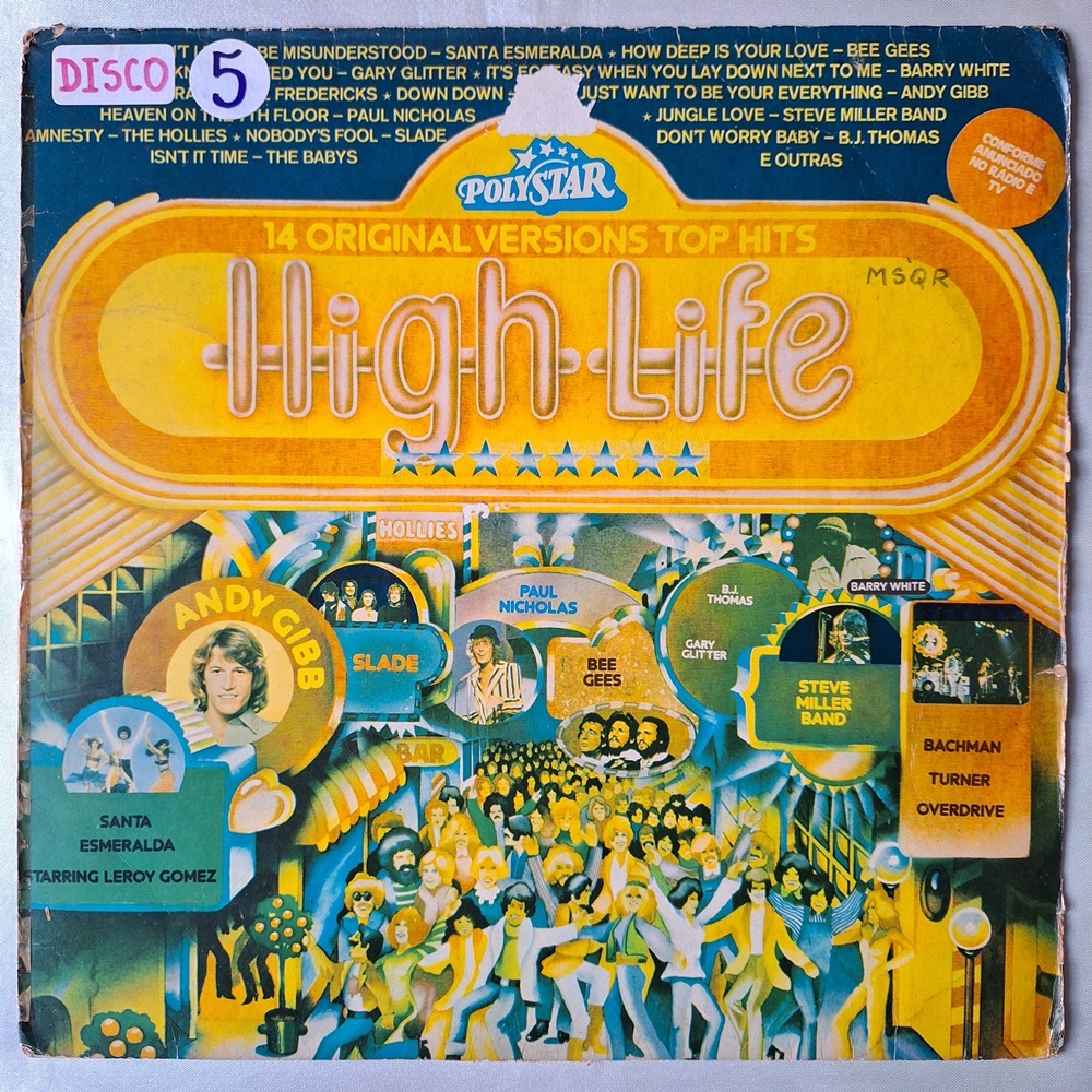 DISCO DE VINIL LP - VÁRIOS – HIGH LIFE - 14 ORIGINAL VERSIONS TOP HITS ...