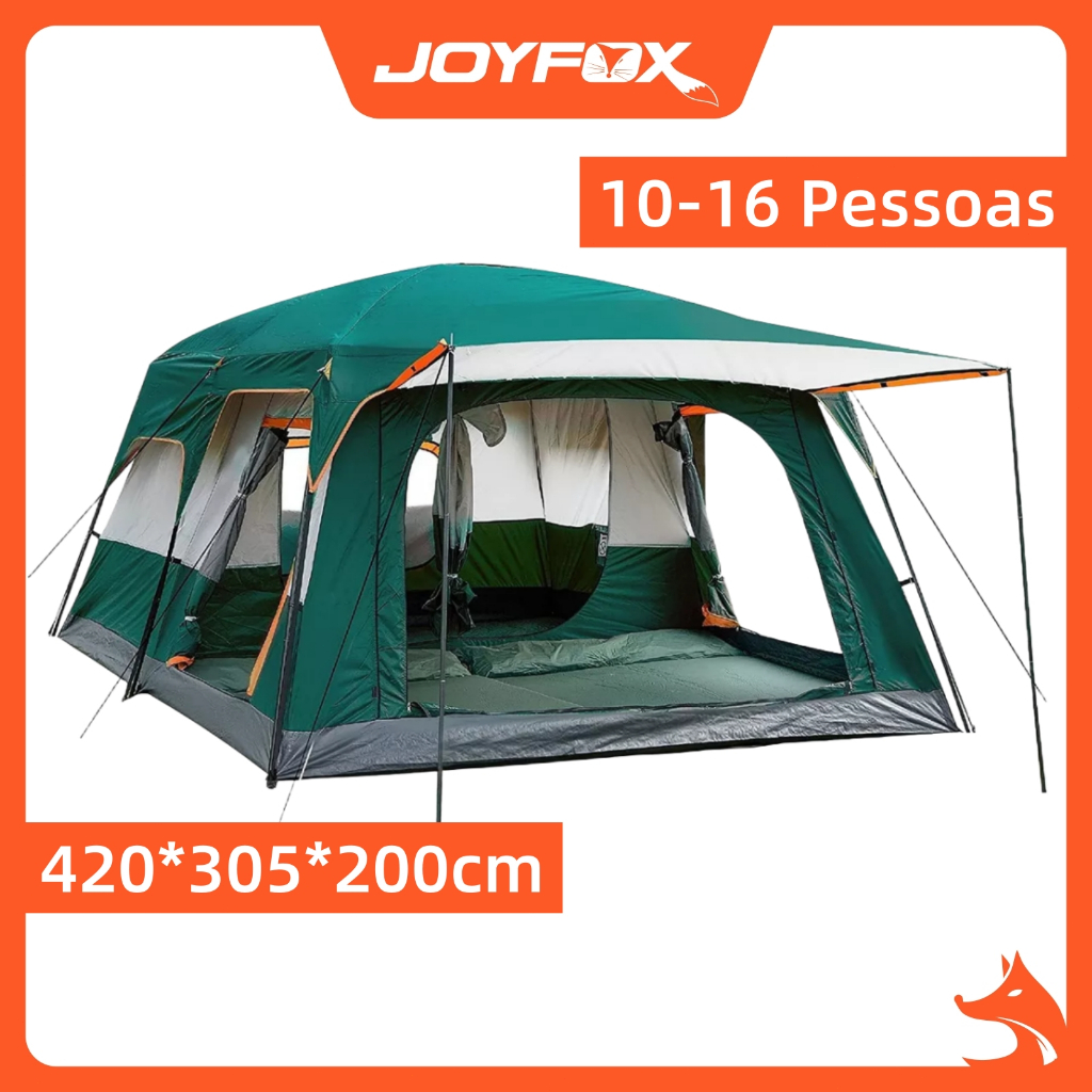 Barraca Camping Acampamento 10-16 Pessoas Grande Varanda | Shopee Brasil