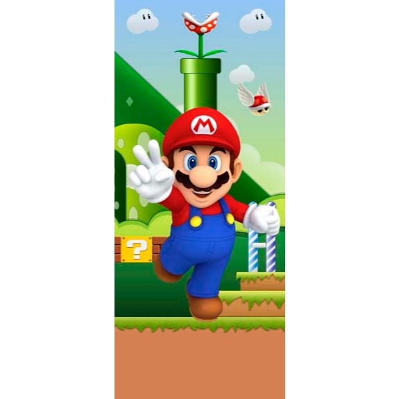 PAINEL VERTICAL EM TECIDO SUBLIMADO MARIO BROS 1,00 (L) X 2,00 (A ...