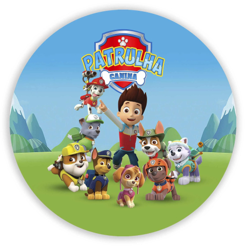 Painel Festa Infantil Redondo Patrulha Canina Ryder e seus Dogs + arco ...