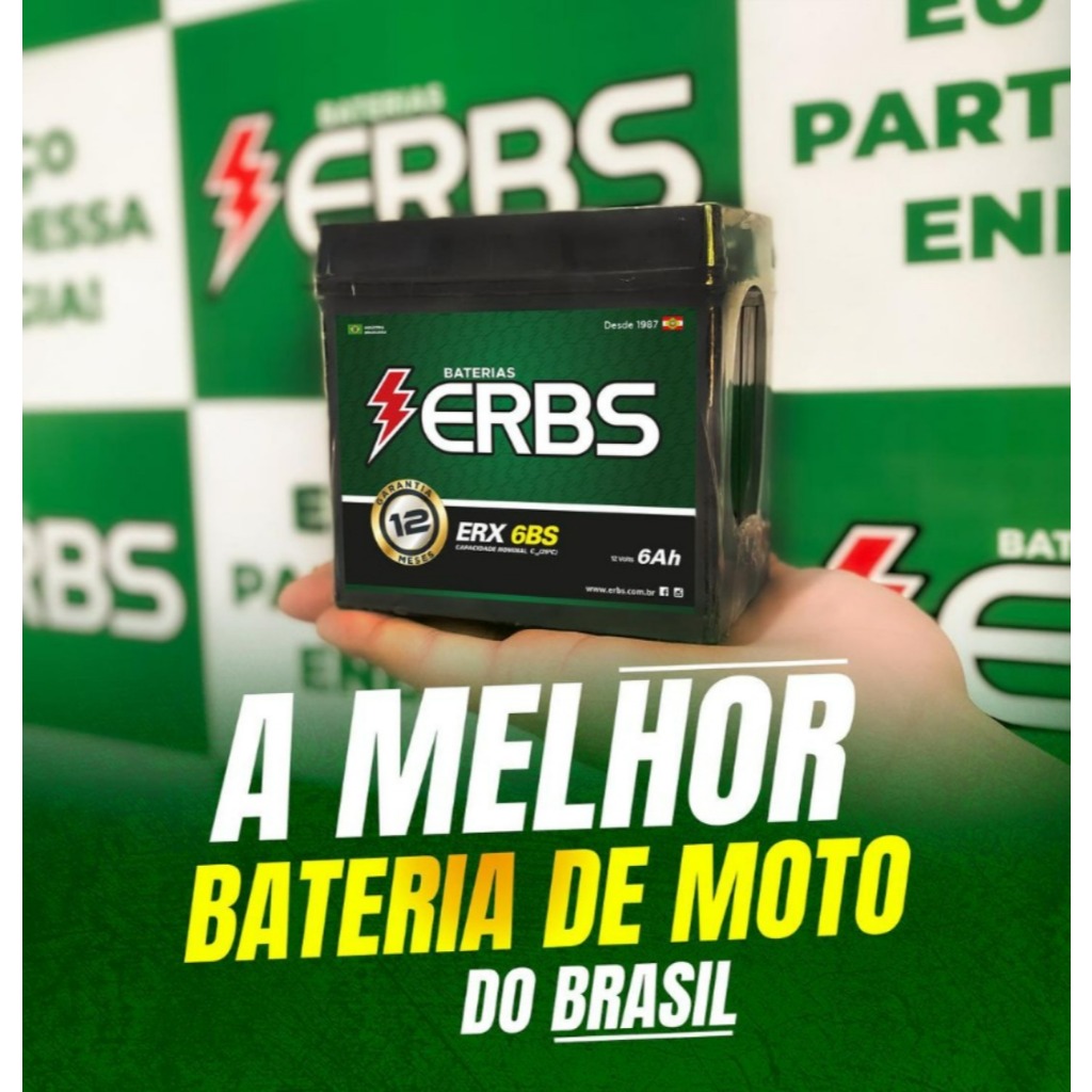 Bateria Moto ERX 6BS Premium Erbs (6 Amperes) | Shopee Brasil