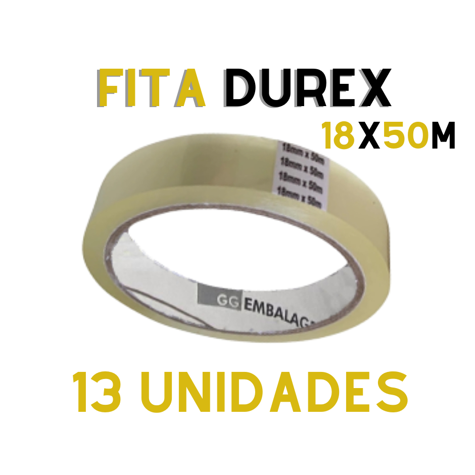 Gg Tape Kit 13 Durex Fita Adesiva 18mm X 50 Metros | Shopee Brasil