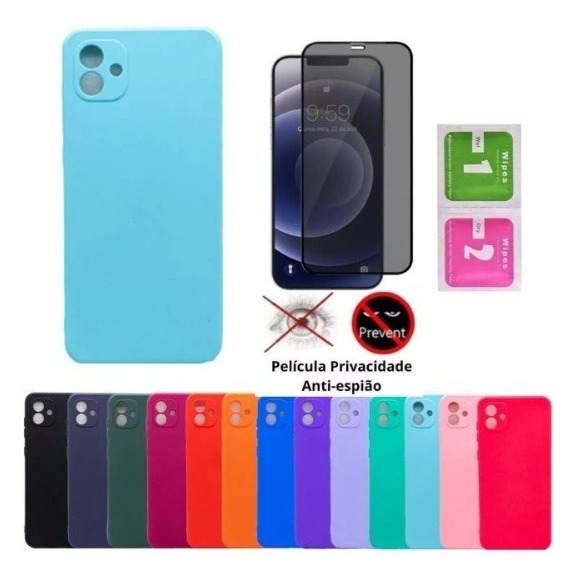 Kit Capinha Capinha Case Silicone Aveludada Colorida Para Samsung Galaxy + PelículaDe ...
