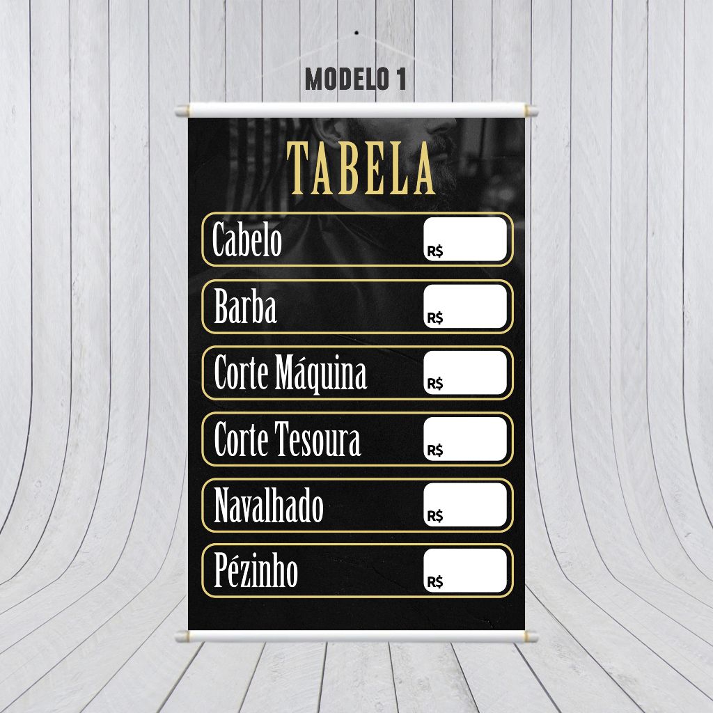 Banner Personalizado Placa Barbearia Tabela de Preço Cortes | Shopee Brasil