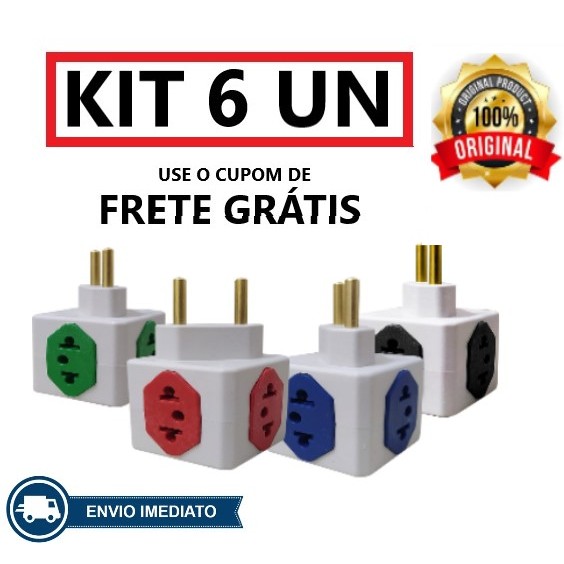 Kit 6 Adaptadores Cubo 4 em 1 110/220v ( Novo Te Benjamin ) POWER CUBO ...