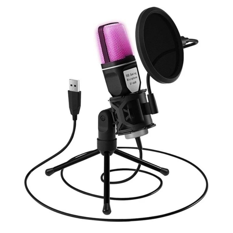 Microfone USB RGB Microfone Condensador | Shopee Brasil