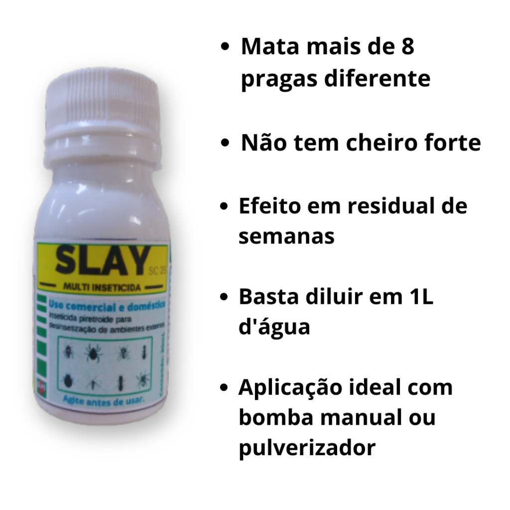Slay Concentrado Rende 1 Litro - Mata Barata Cupim Percevejo de Cama ...