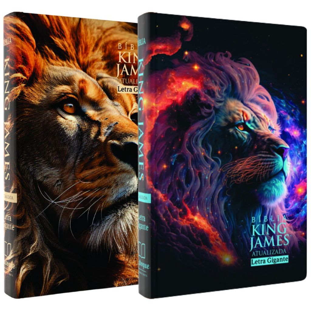 Kit 2 Bíblia King James Letra Gigante | BKJ 1611 | Leão Perfil + Leão ...