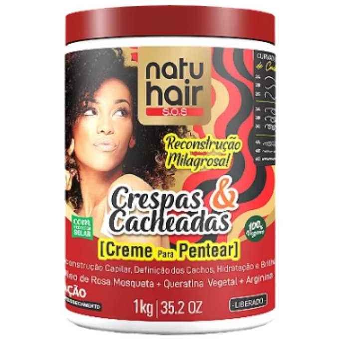 Creme Para Pentear Recontrução Milagrosa Crespas e Cacheadas 1k ...