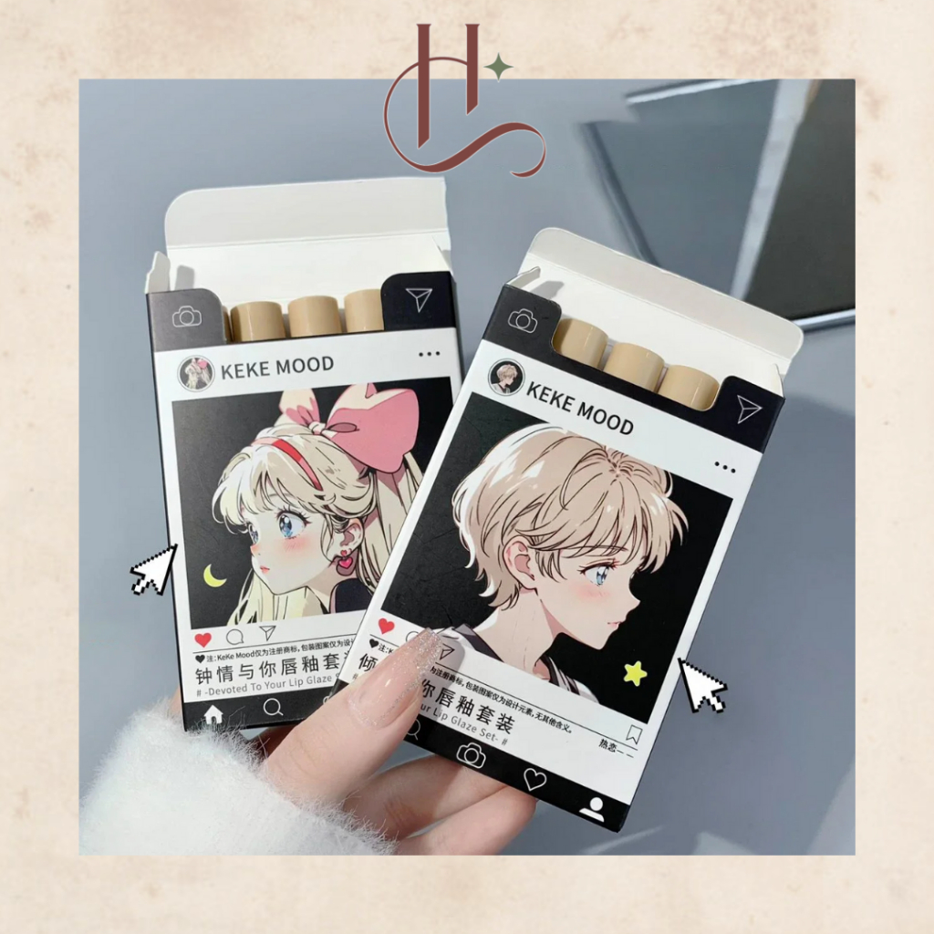 Conjunto 5 Batons Fosco Matte Aveludado dorama Coreano Lipstick Kawaii ...