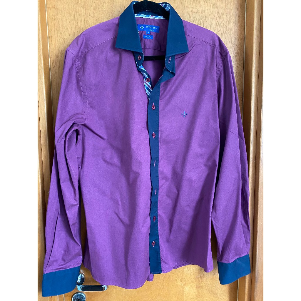 Camisa social Dudalina - roxa | Shopee Brasil