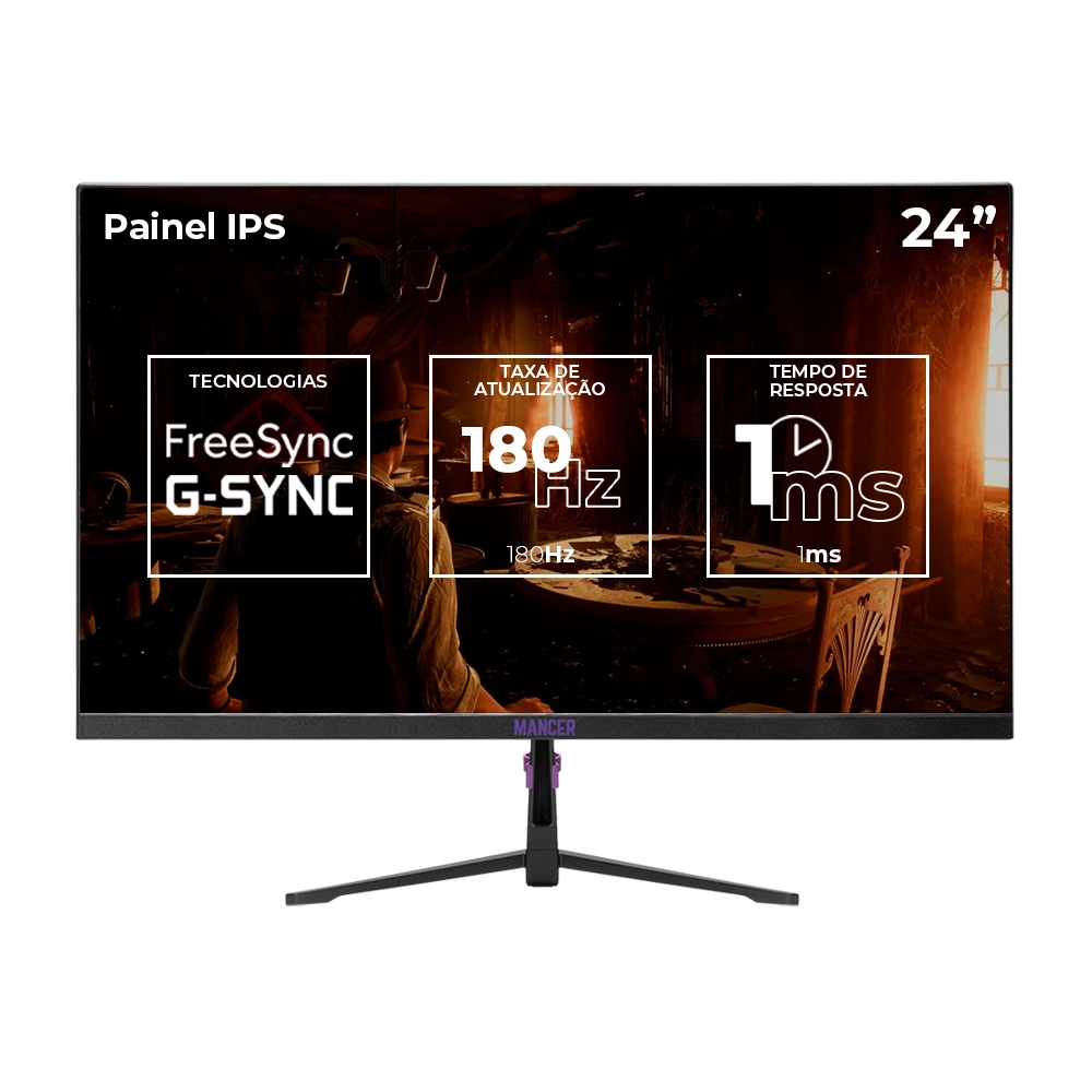 MONITOR GAMER MANCER VALAK Z3H, 24 POL, IPS, 2K, 1MS, 180HZ FREESYNC E ...