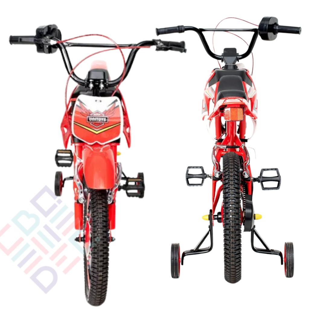 Moto Bike Vermelha Cross Com Rodinhas Infantil Aro 16 para Crianças de ...