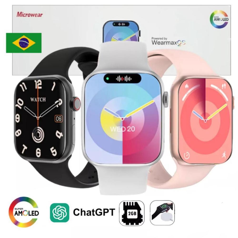 Microwear AMOLED W99+ Smart Watch Amoled 2GB 45MM OS10 Compass NFC Game ...