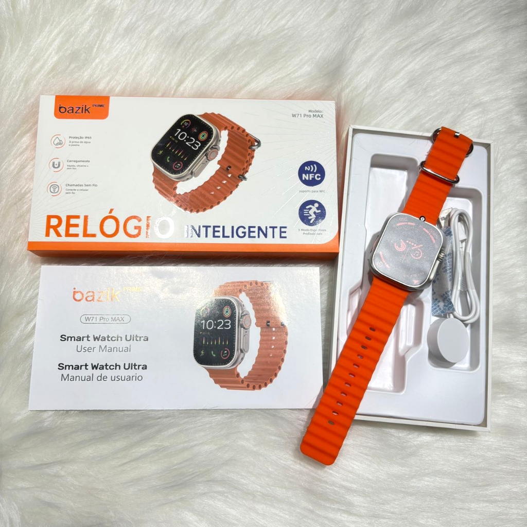 BAZIK Bazike Smartwatch W71 PRO MAX Com NCF | Shopee Brasil