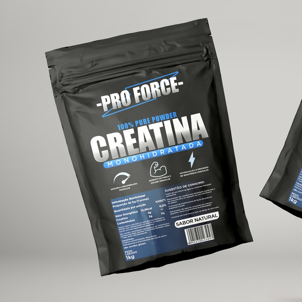 CREATINA PRO FORCE MONOHIDRATADA 1KG | 100% PURA | Shopee Brasil