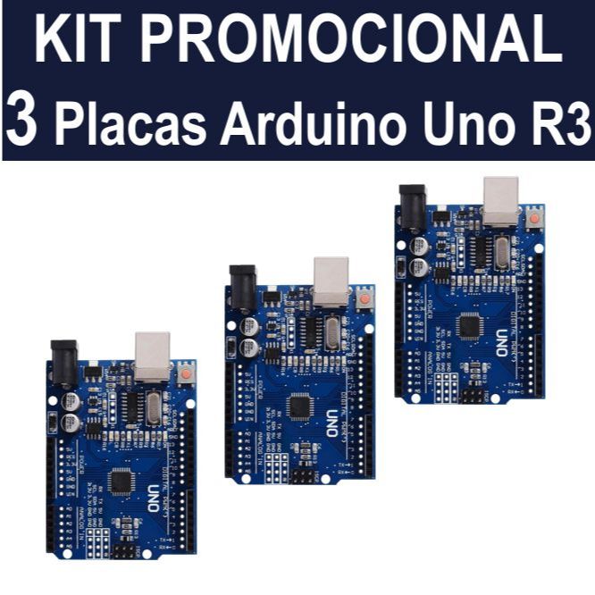 Kit 03 Placas Compatível Arduino Uno R3 ATmega328 SMD CH340 | Shopee Brasil