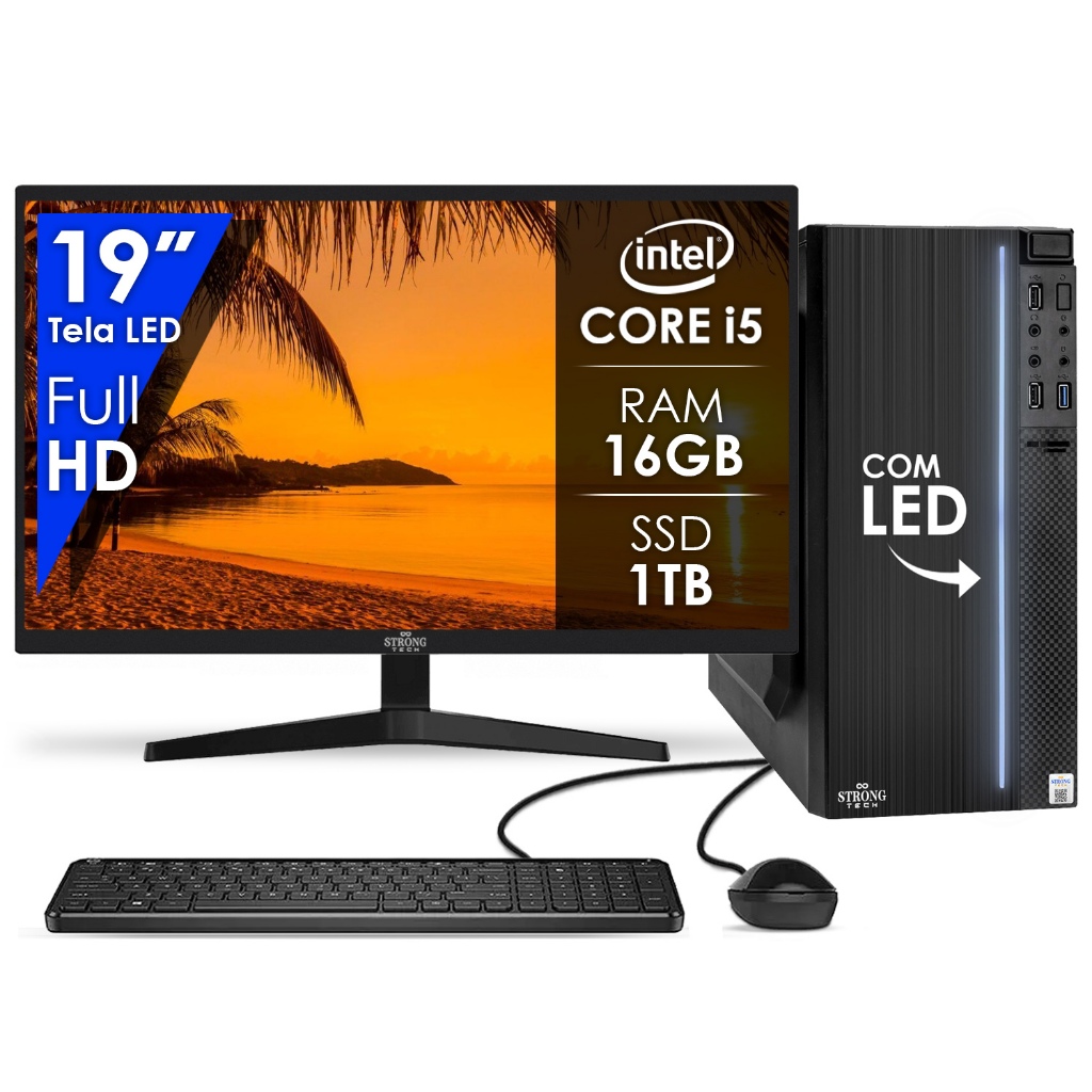 Computador Completo Intel Core I5 16gb Ssd 1tb Monitor 19 Computador Completo Intel Core I5 16gb Ssd 1tb Monitor 19